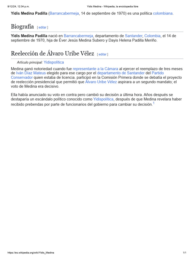 Yidis Medina - Wikipedia, la enciclopedia libre | PDF