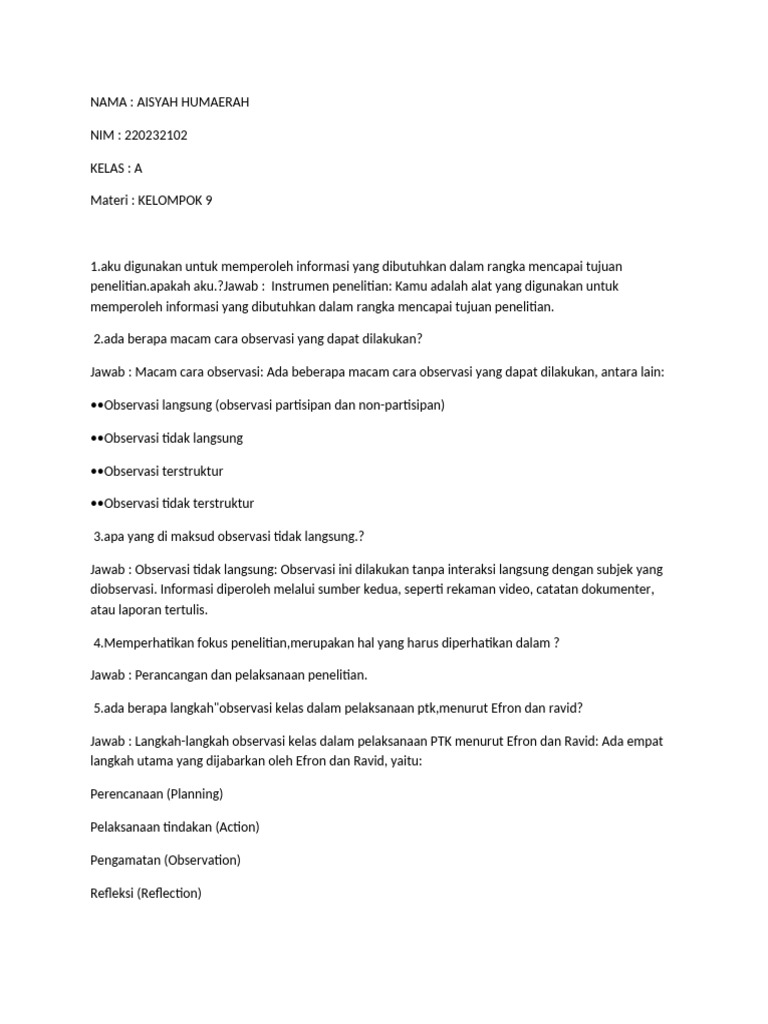 Aisyah Humaerah ( Klp 9) | PDF