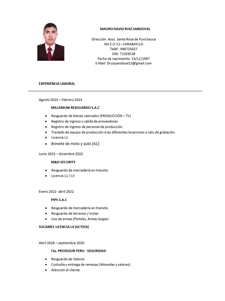 CV Mauro Ruiz - Merged | PDF | Documento de identidad | Información