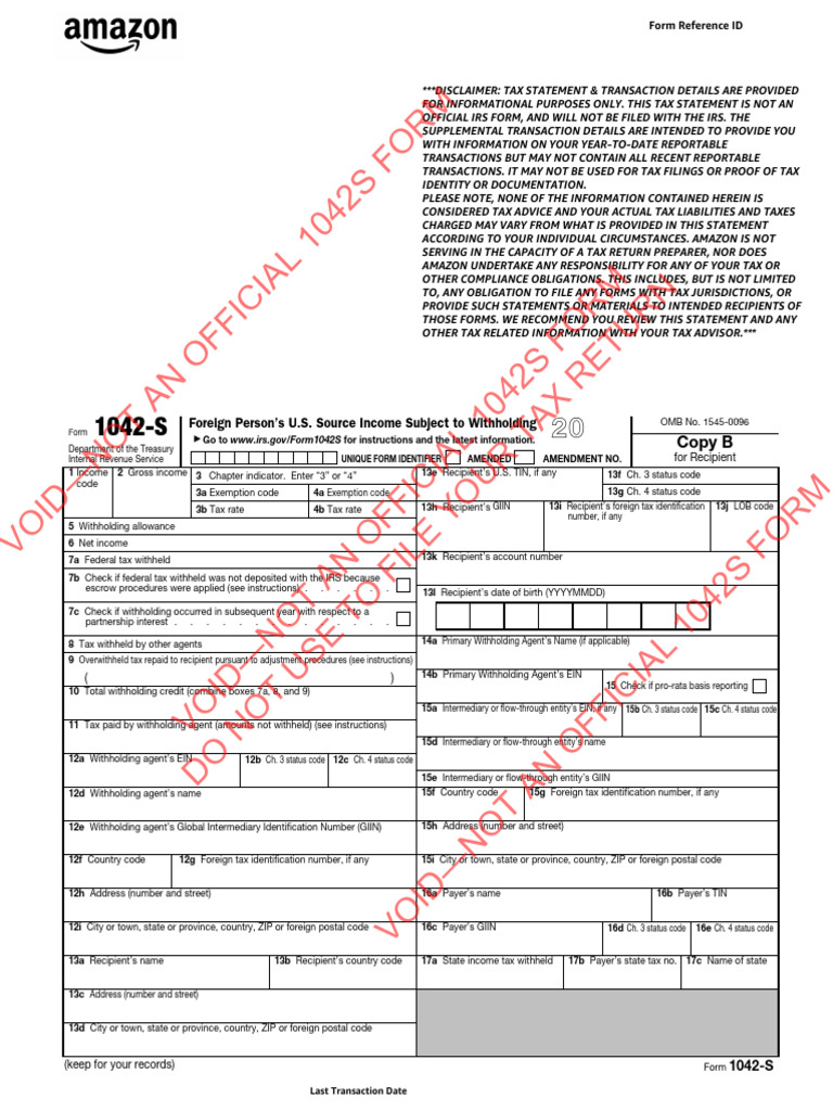 Ytd 09-29-20242024-1042S | PDF | Internal Revenue Service | Taxes