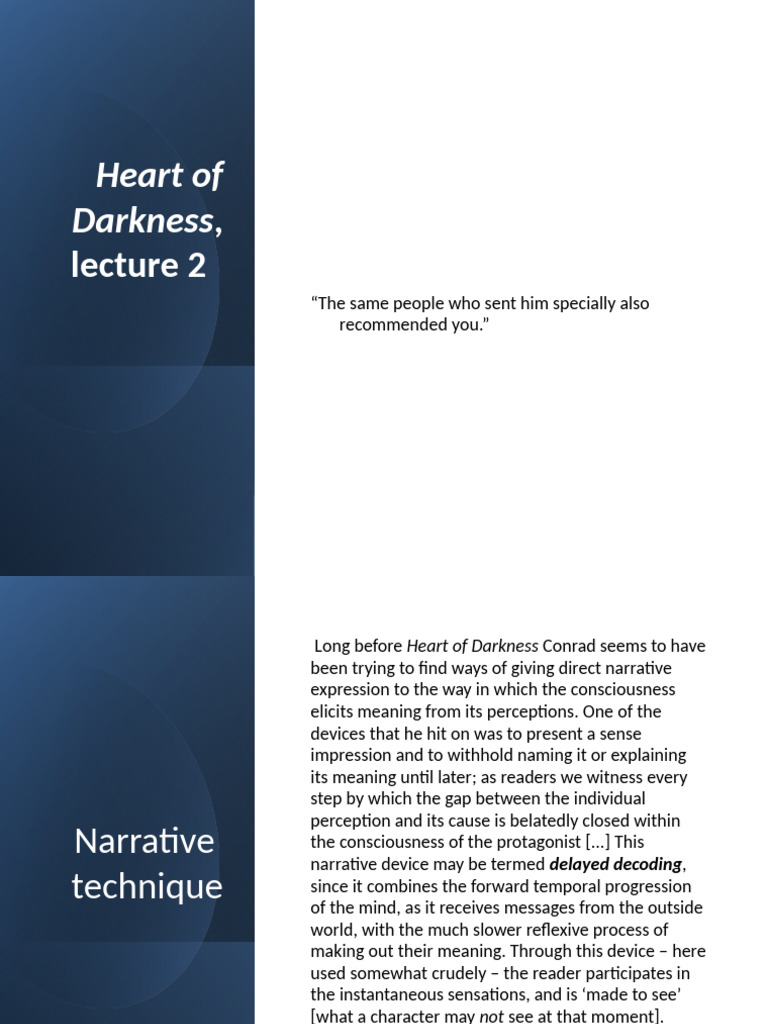 L13 - Conrad's Heart of Darkness (Powerpoint) | PDF | Heart Of Darkness | Joseph Conrad