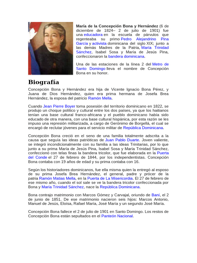 Biografia Concepción Bona | PDF | República Dominicana