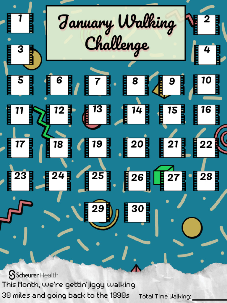 January Tracker Form Winter Walking Challenge | PDF