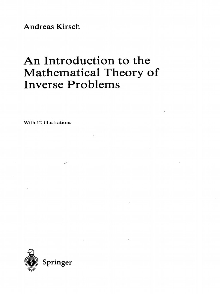 An Introduction To The Mathematical Theo | PDF | Inverse Problem | Hilbert Space