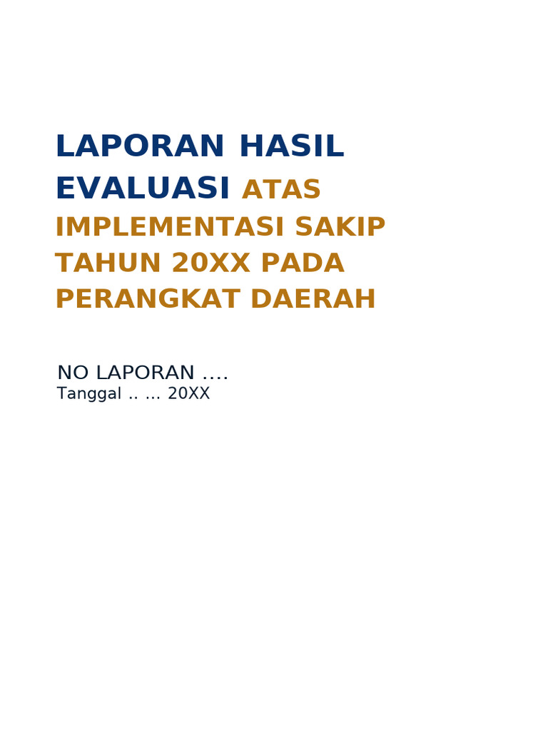Format Laporan Evaluasi SAKIP | PDF
