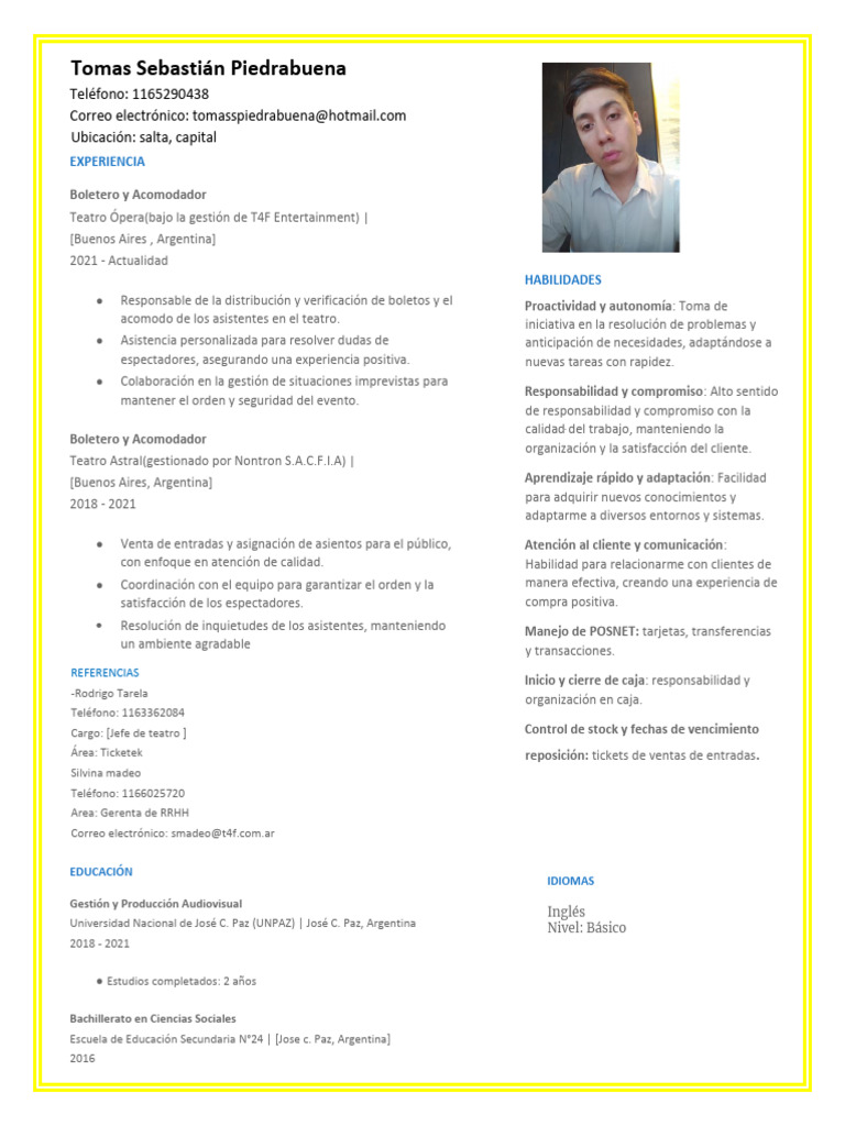 Tomas Sebastian-Cv | PDF