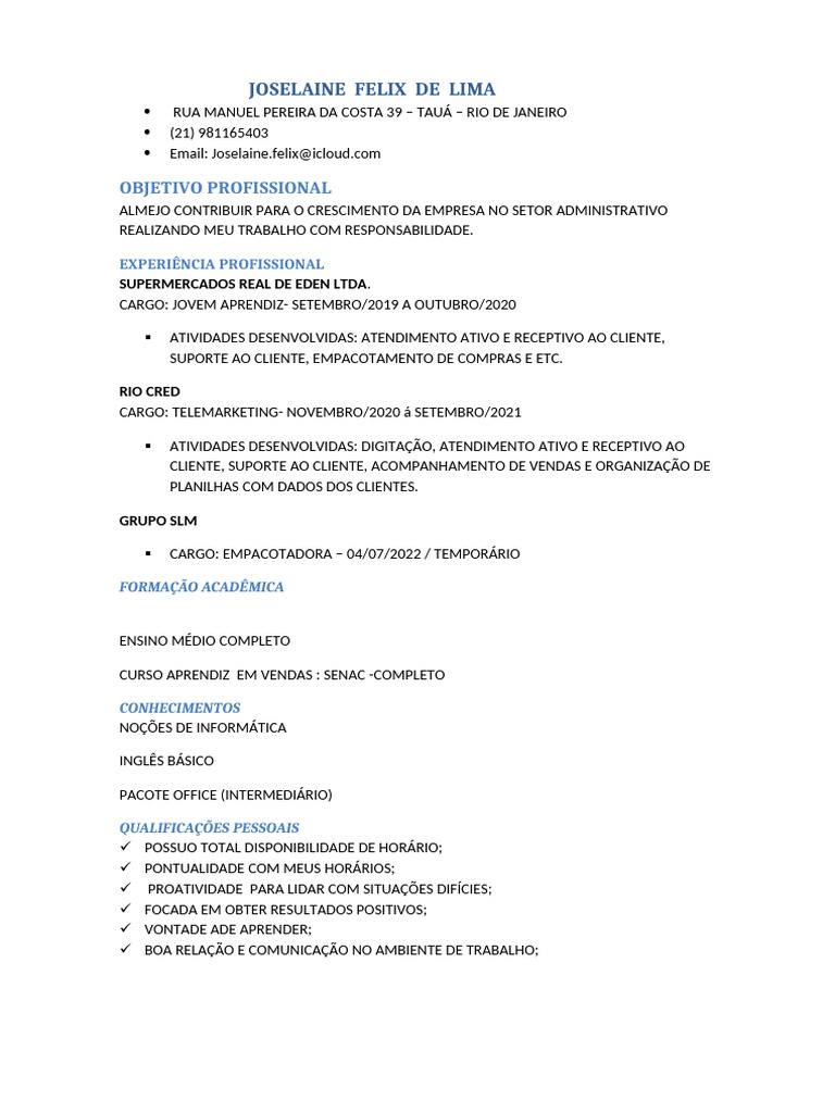 Curriculo Atualizado | PDF