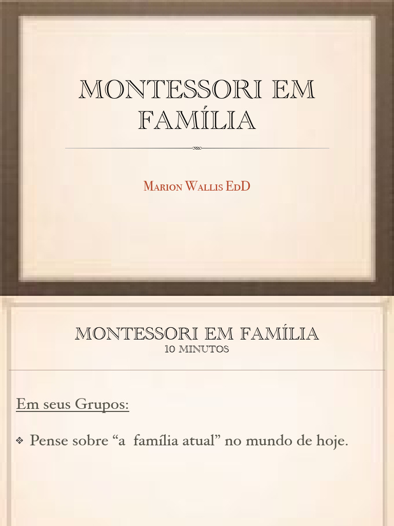 Montessori e o Papel da Família | PDF | Família | Aprendizado