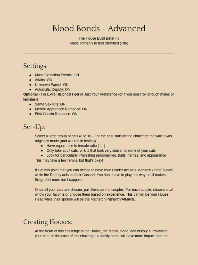 Blood Bonds - Advanced The Beta - 2nd | PDF