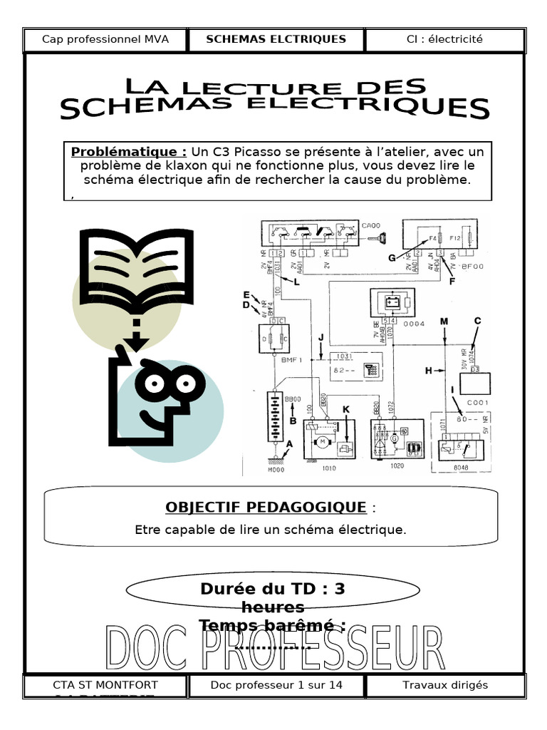 TD La Lecture de Schémas Électriques (Syl) Doc Prof | PDF | Connectique ...