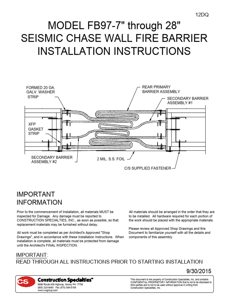 fb97 7-28 Seismic-Chase-Wall 12dq 0 | PDF | Screw | Wall