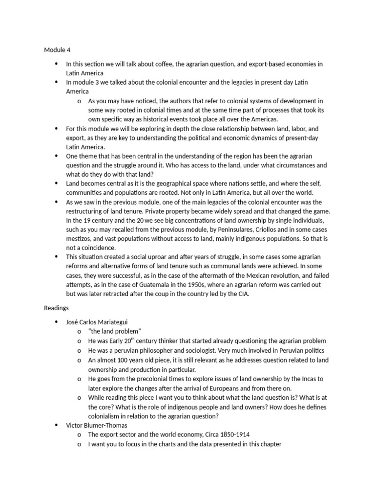 Module 4 - Overview | PDF | Latin America