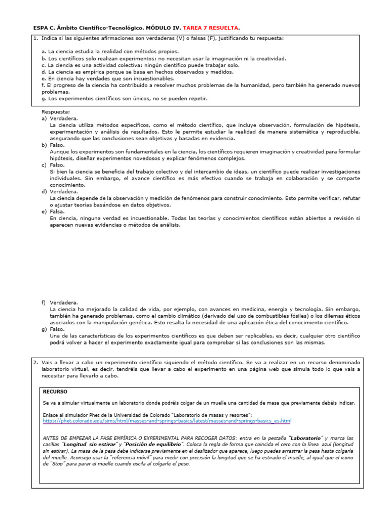 Miv Tarea 7 Resuelta | PDF | Experimentar | Science