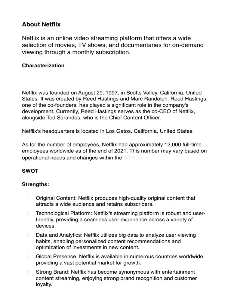 Netflix Oral Etlv - Copie | PDF | Streaming Media | Video On Demand