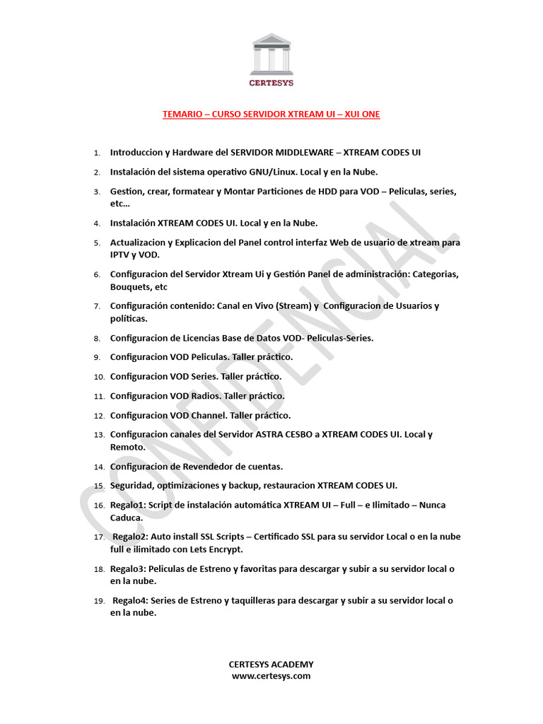 Temario Xtream Ui Xui One | PDF