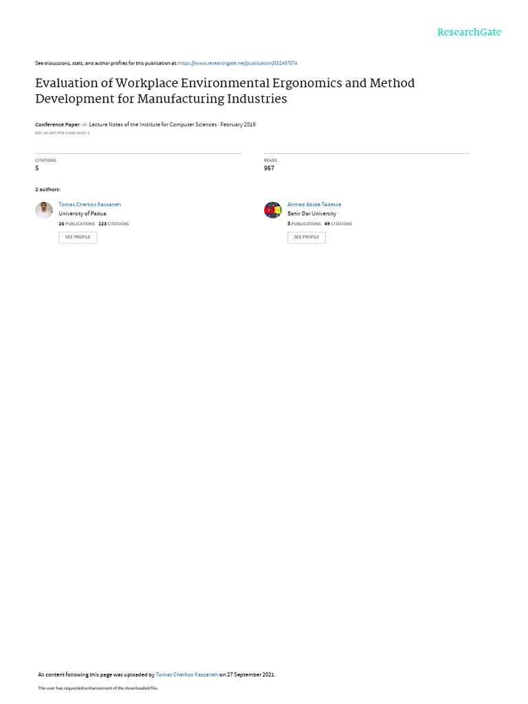 Workplace Physical Environmental Ergonomics Factor | PDF | Occupational ...