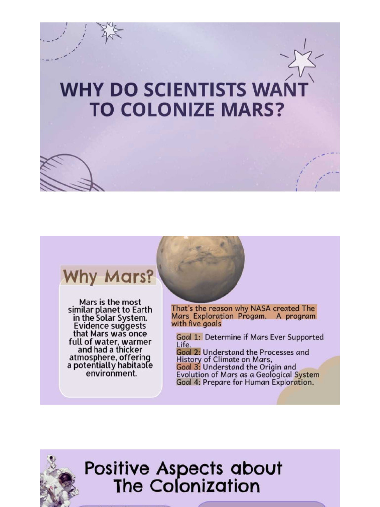 Why Do Scientists Want To Colonize Mars | PDF