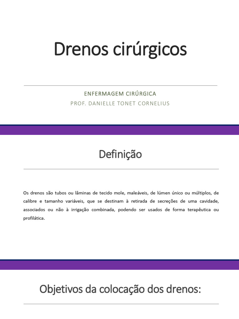 Cuidados e Tipos de Drenos Cirúrgicos | PDF