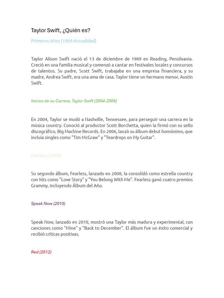 Alison | PDF | Taylor Swift | Música contemporánea