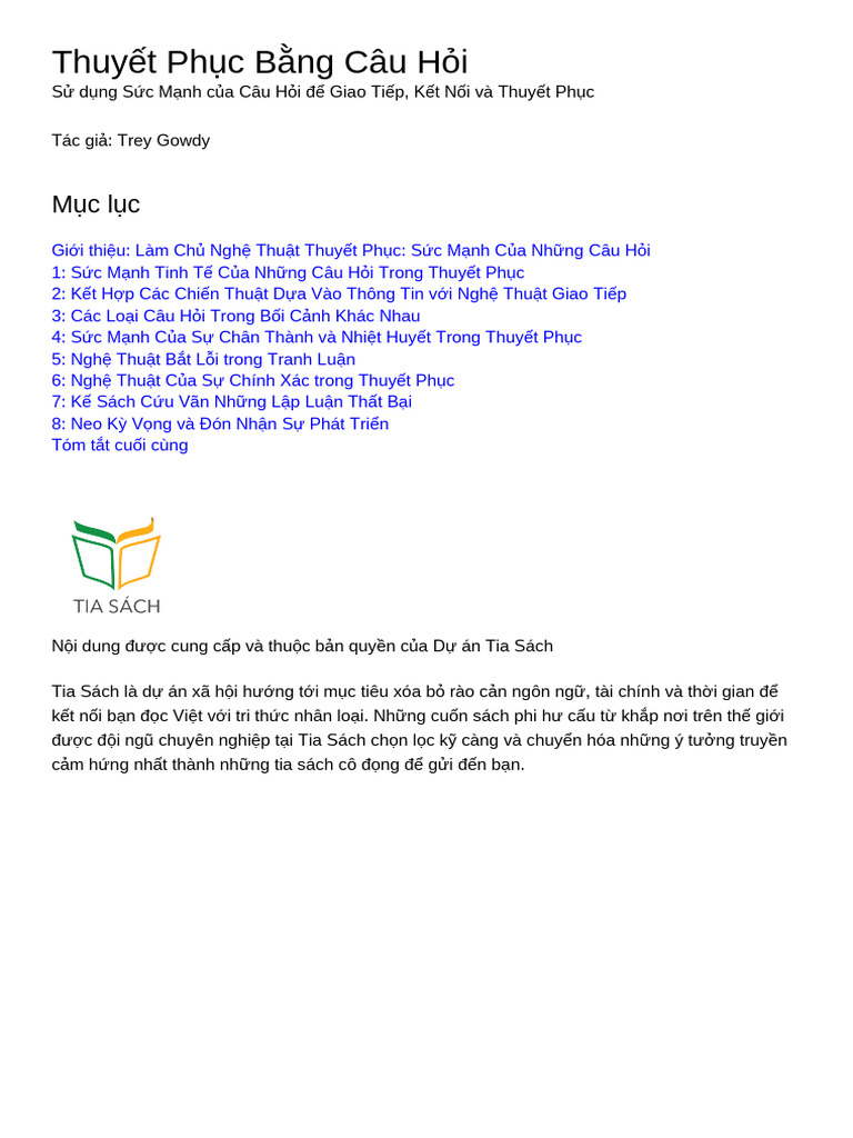 Thuyet Phuc Bang Cau Hoi | PDF