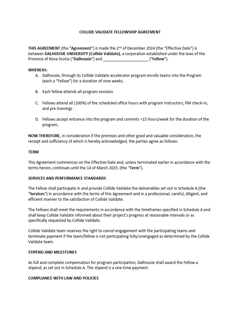 Collide Validate Atlantic Participant Agreement | PDF | Indemnity ...