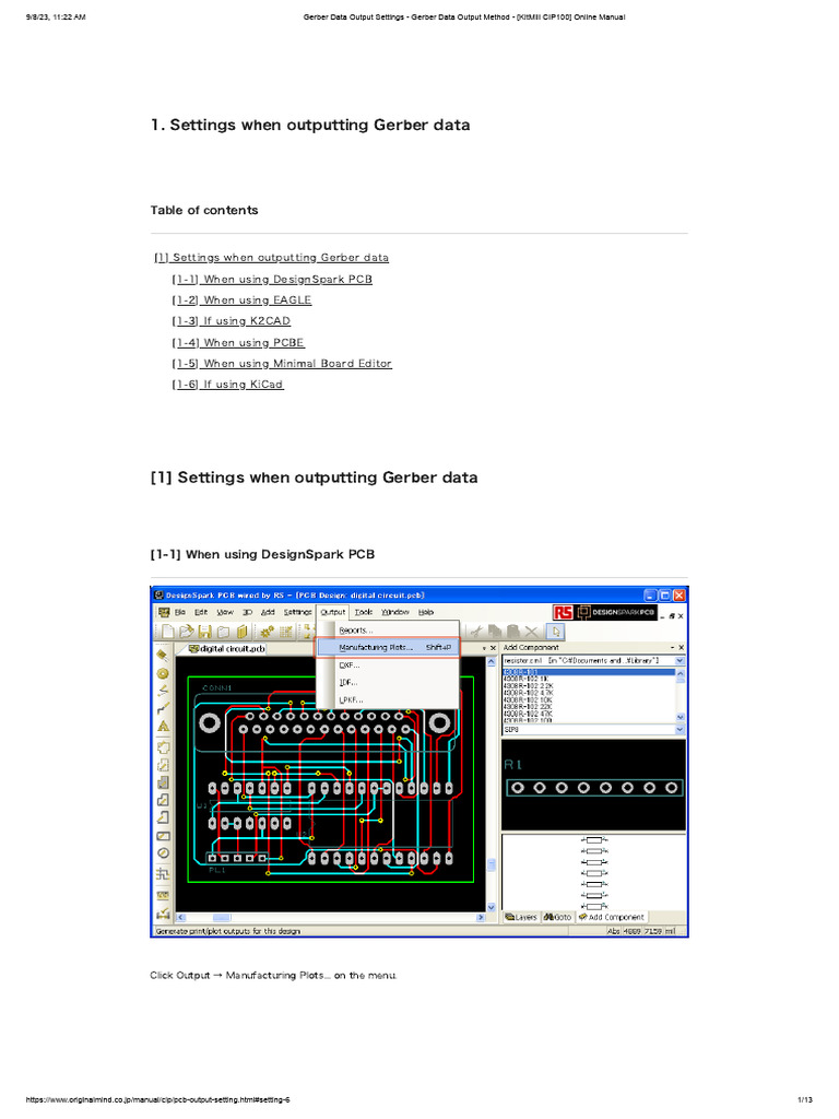 Gerber Data Output Settings - Gerber Data Output Method - (KitMill ...