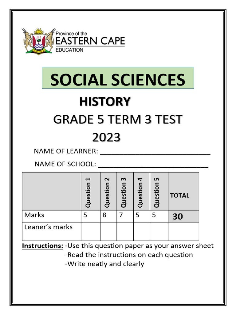 SS Grade 5 History 2023 TERM 3 | PDF | Ancient Egypt | Tutankhamun