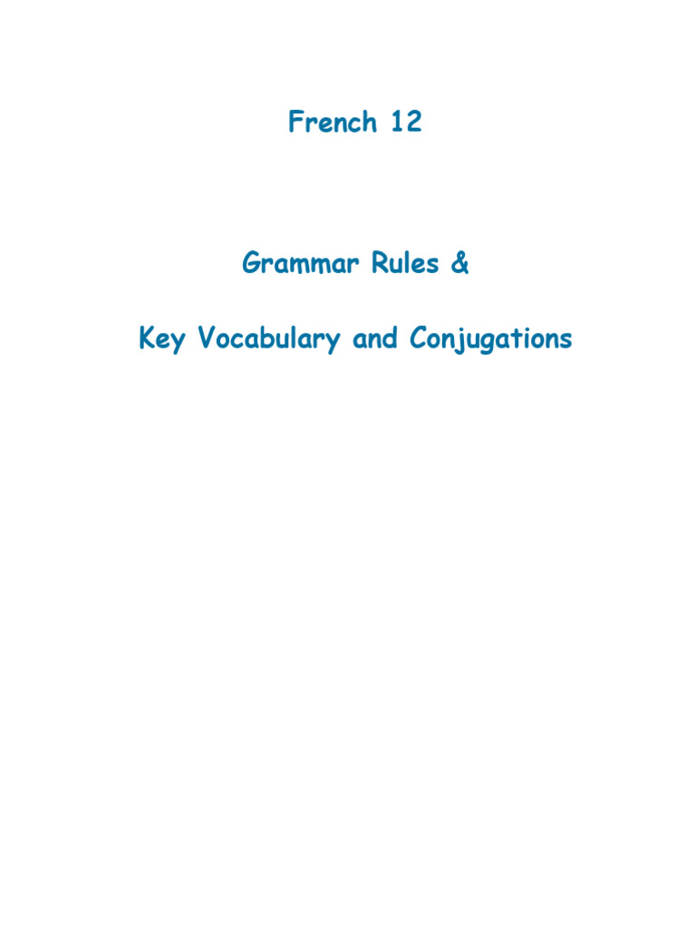 French 12 Grammar Rules | PDF | Grammatical Gender | Grammatical Number