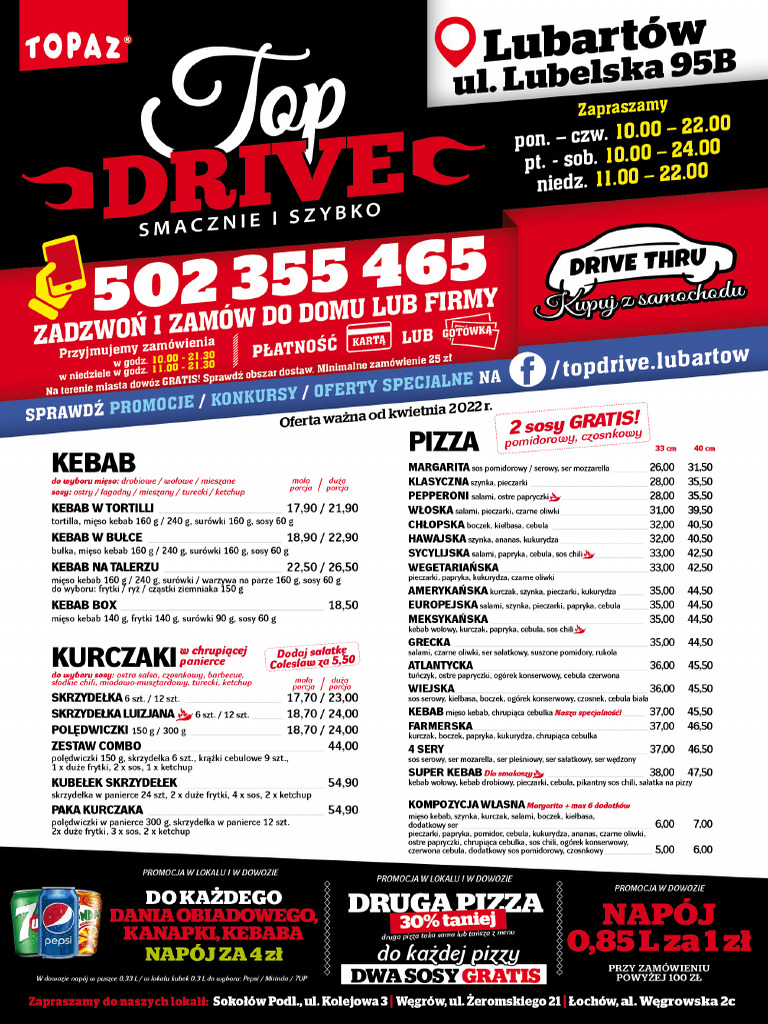 Top Drive Lubartów Ulotka Od 14.04.2022 | PDF