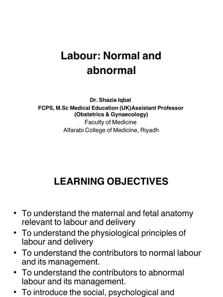 L8 Normal Abnormal Labour | PDF
