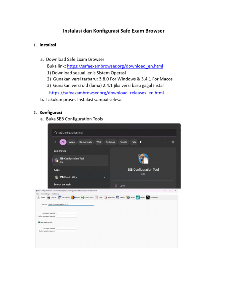 Instalasi Dan Konfigurasi Safe Exam Browser | PDF