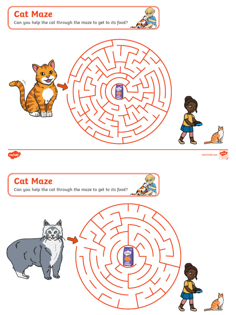 T TP 1659007654 Cat Maze Activity Worksheets Ver 3 | PDF