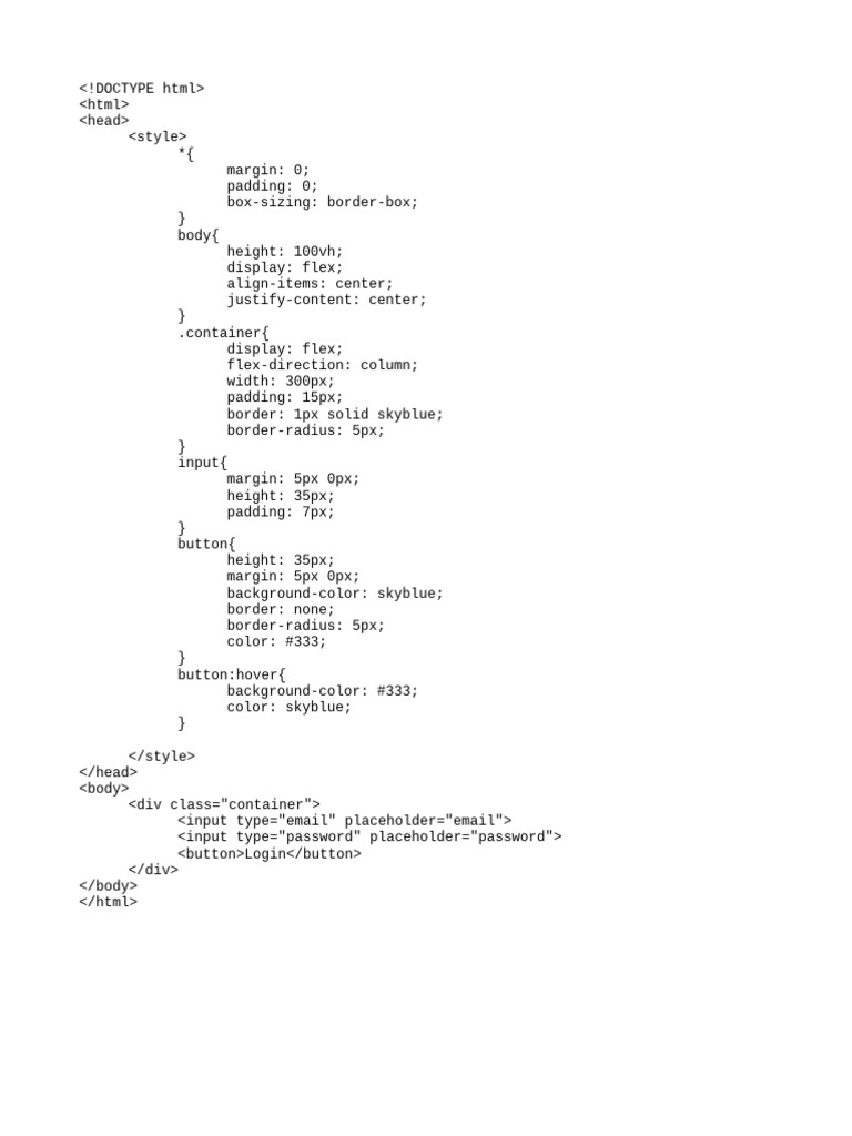 Login Code Interface Design | PDF