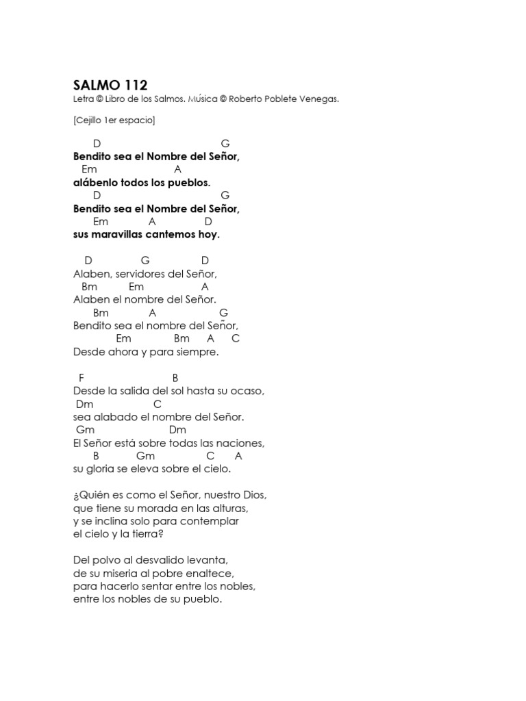Salmo 112 ACORDES | PDF