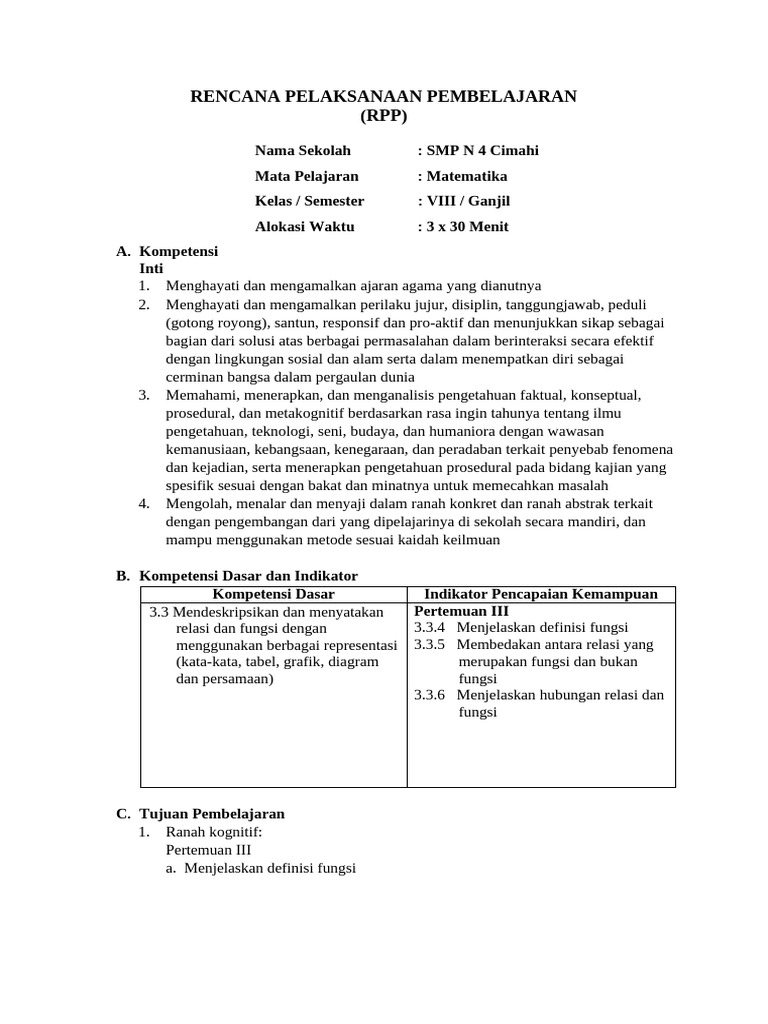 RPP Pertemuan 3 Siklus 3 | PDF