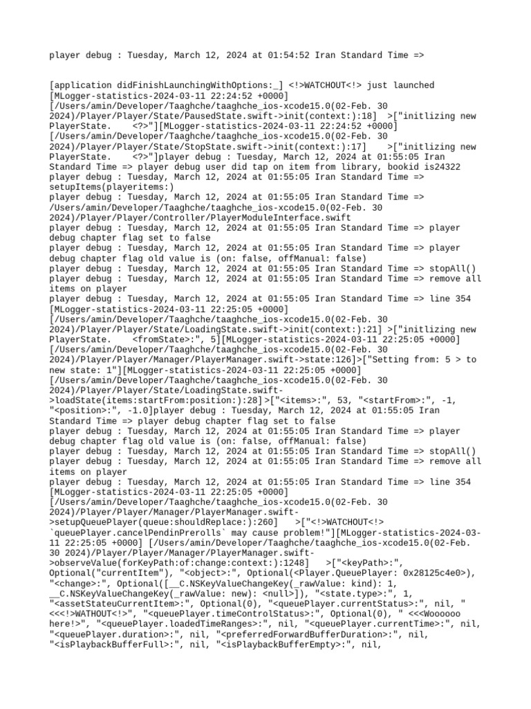 Player Debug Log | PDF | Debugging | Computer Engineering