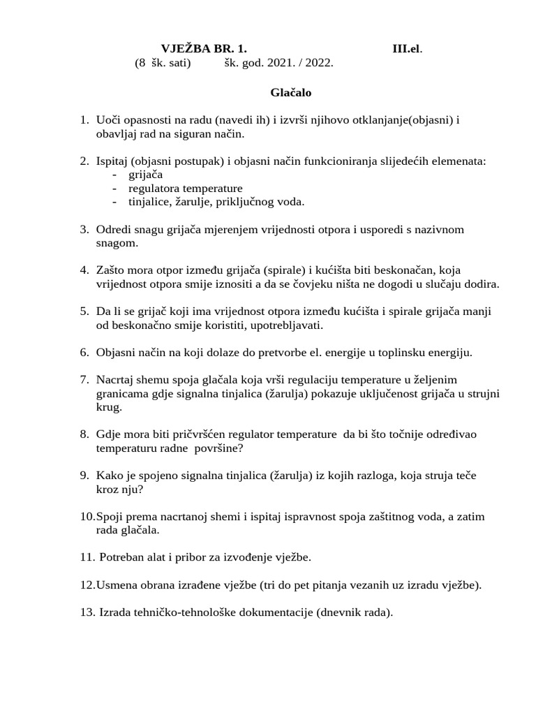 Vje - br1 (Glačalo) | PDF