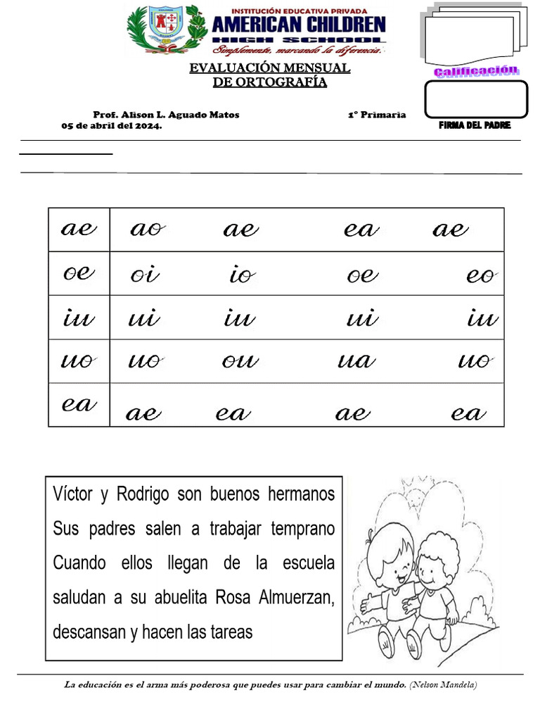 Examen de Ortografía | PDF