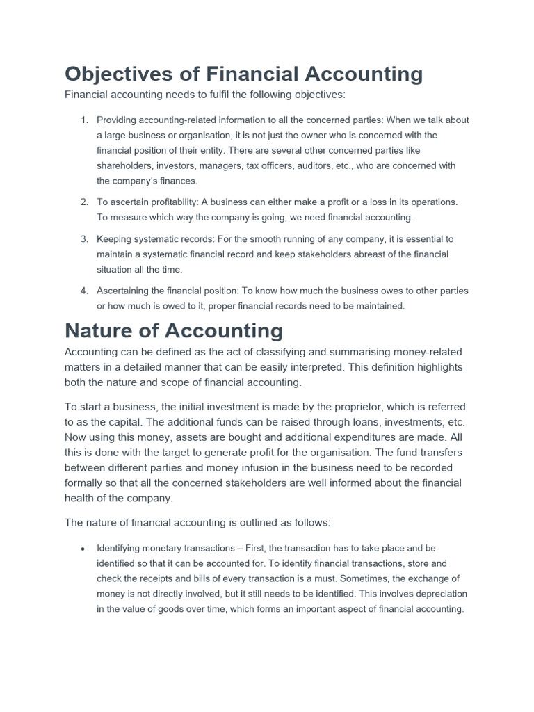 Scope of Financial Accounting - 240726 - 084855 | PDF | Financial Statement | Financial Accounting
