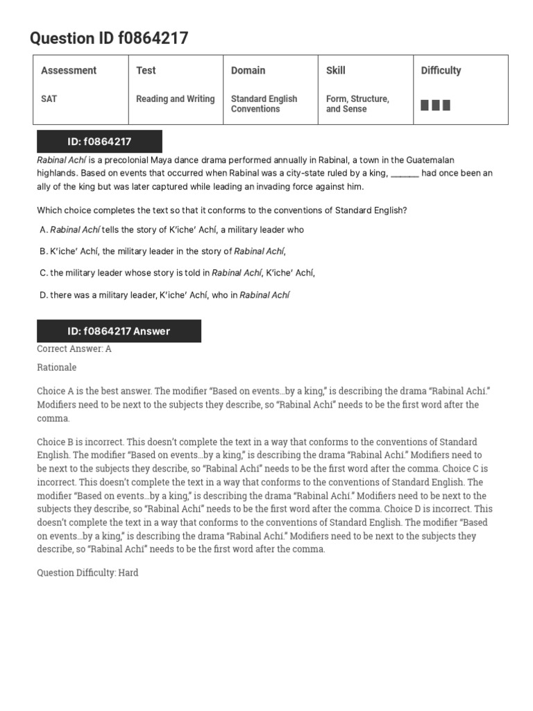 Form, Structure, and Sense (Level 3) Answer Key | PDF | Grammatical ...