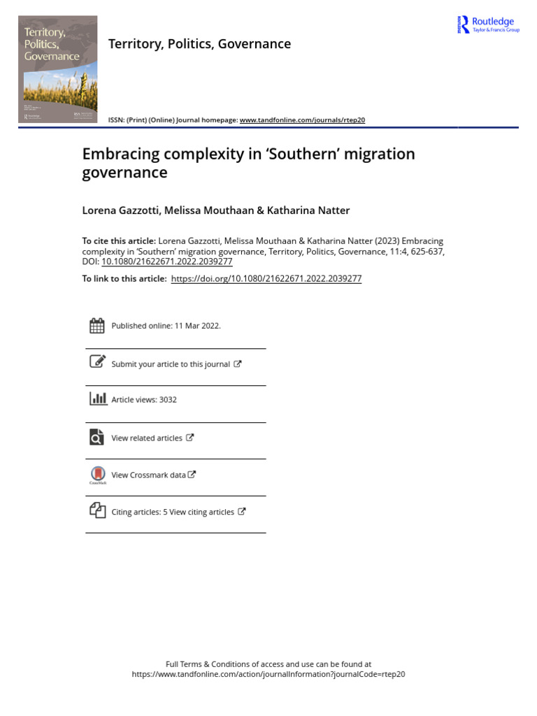Southern Migration Governance Complexity | PDF | Human Migration ...