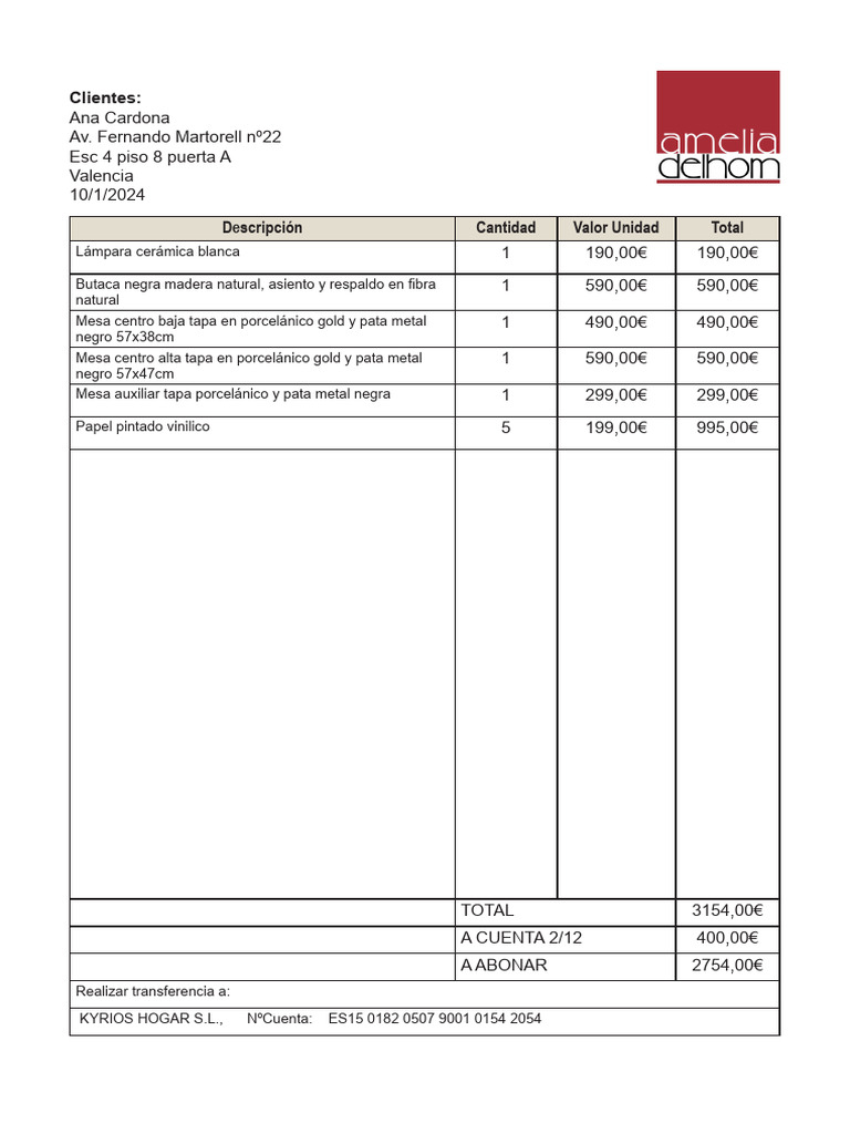 Proforma Ana Cardona FINAL | PDF