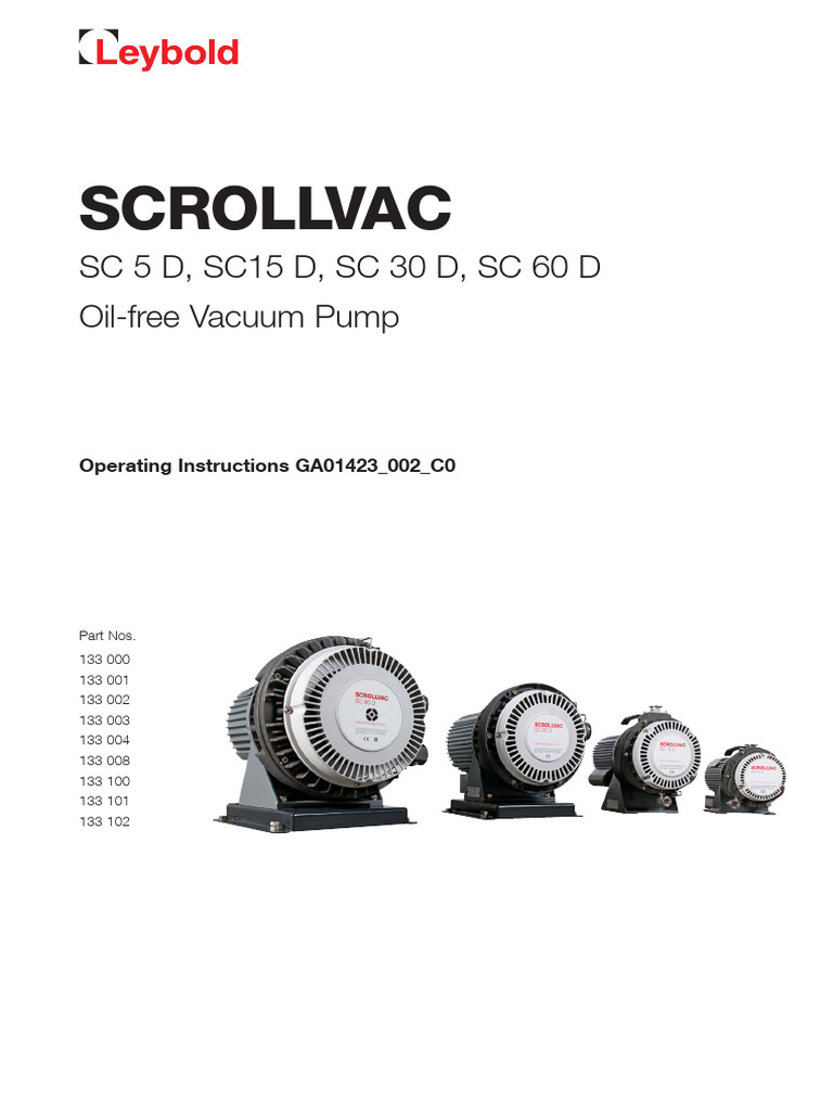Ga01423 002 C0 Scrollvac en | PDF | Electrical Wiring | Pump