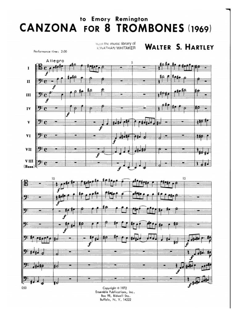 Canzona For 8 Trombones | PDF