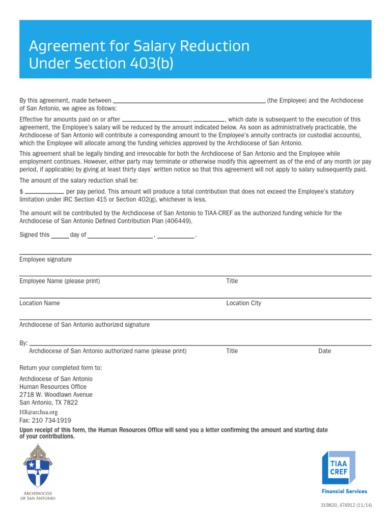 403(b) Enrollment Form | PDF