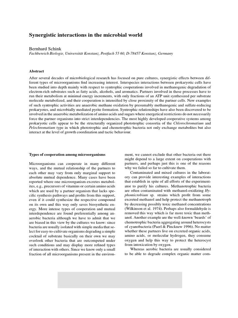 Synergistic Interactions in The Microbial World 2002 | PDF ...