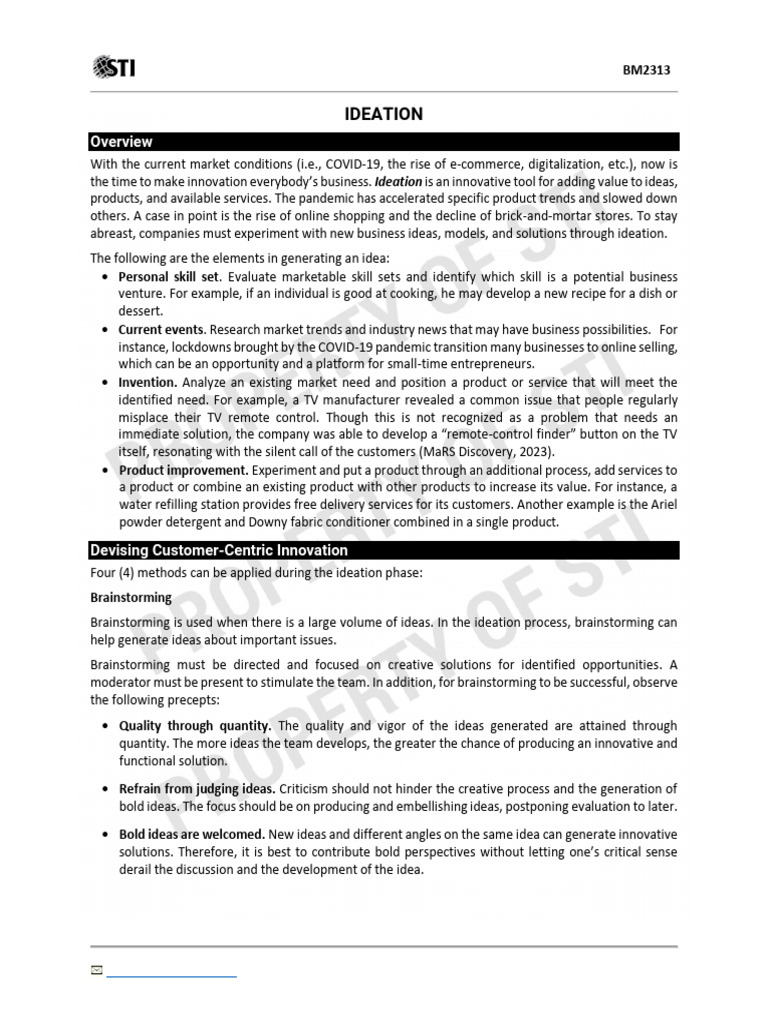 09_Handout_1(32) | PDF | Brainstorming | Creativity