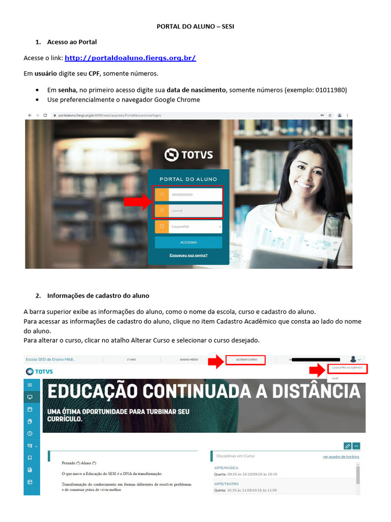 Tutorial - Portal Do Aluno em v4 | PDF | Informática