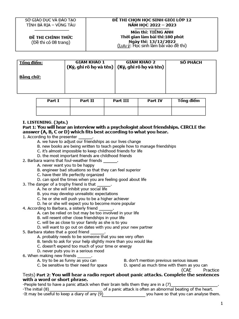 De-thi-HSG-Tieng-Anh-12-tinh-Ba-Ria-Vung-Tau-nam-hoc-2022-2023-DE-THI-CHINH-THUC | PDF ...
