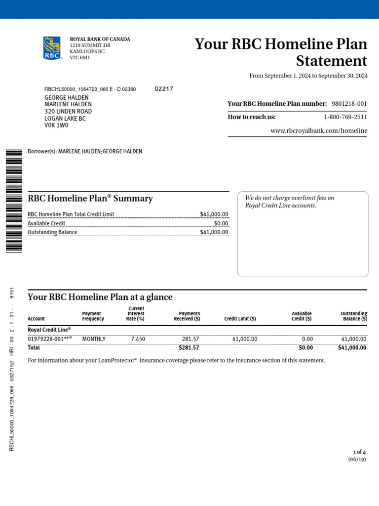 Homeline Plan Statement-8001 2024-09-30 | PDF | Interest | Credit Card